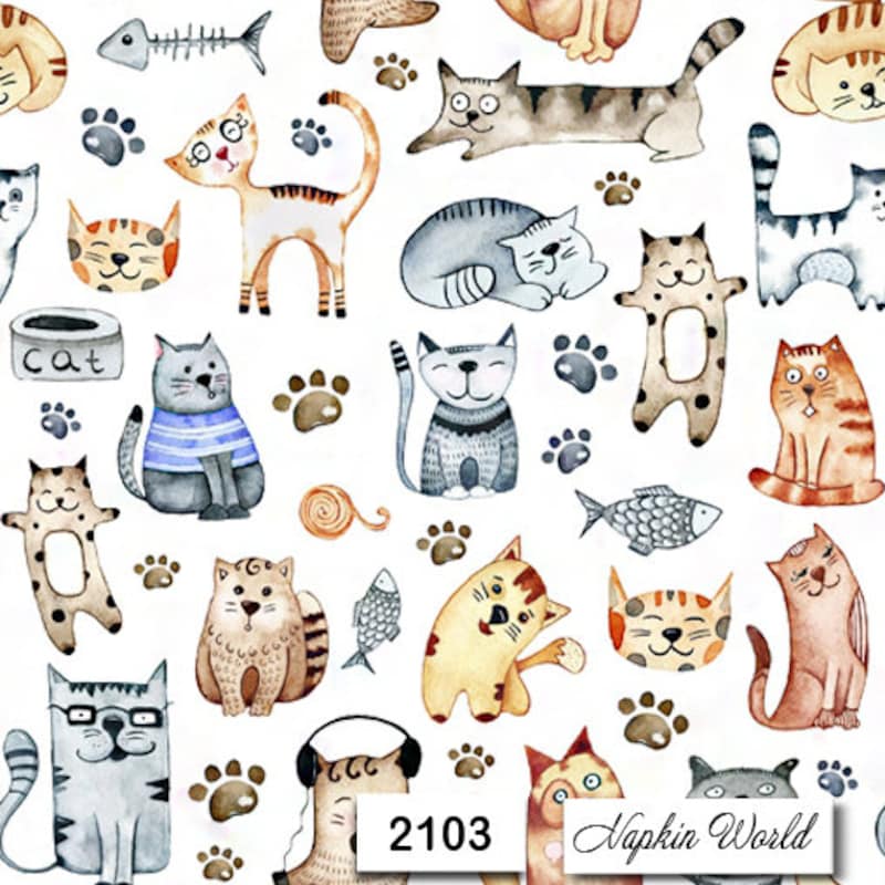 Cat Napkins Linen - Etsy