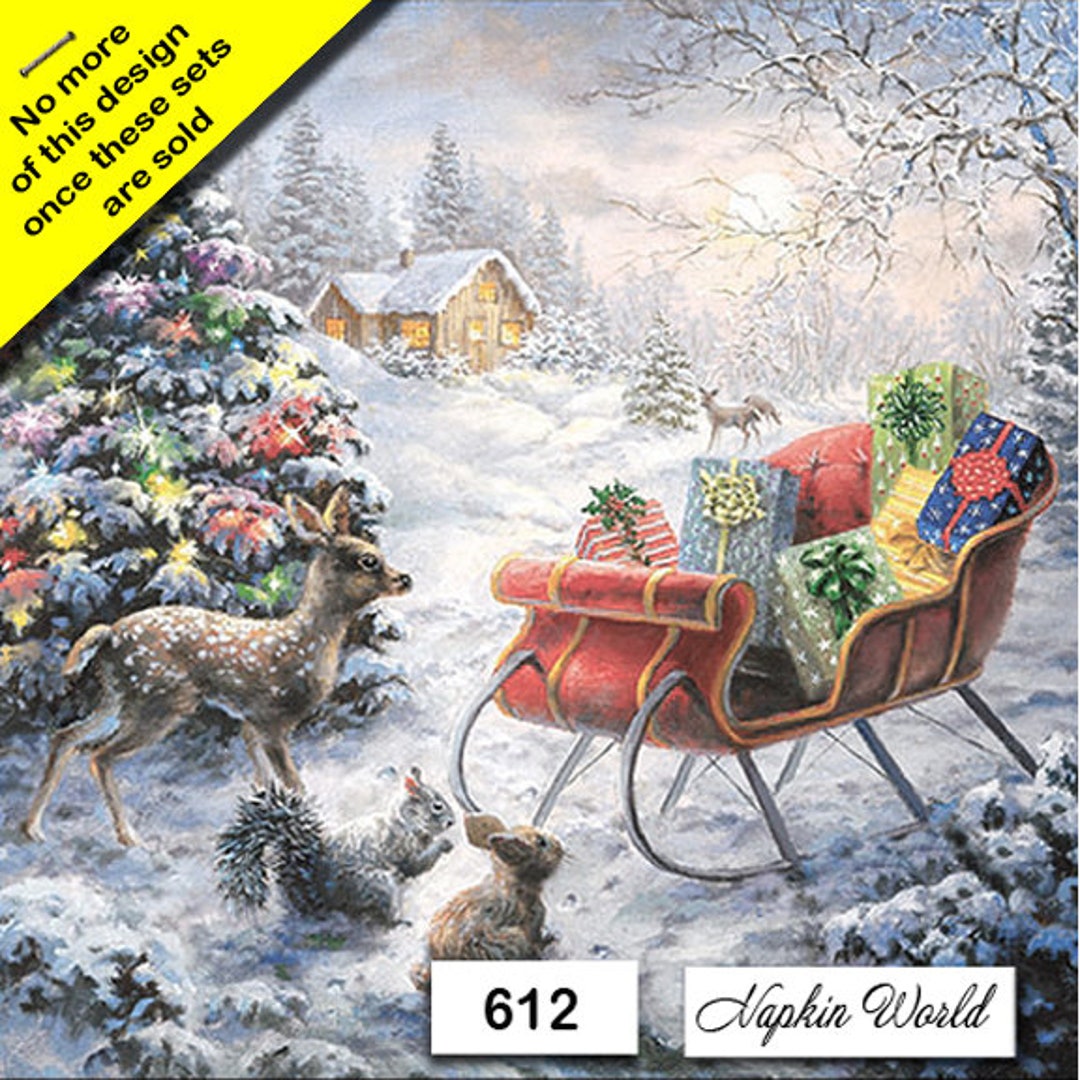 FREE SHIP - Two Paper Luncheon Decoupage Art Craft Napkins - (design ...