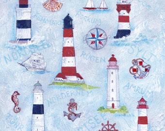 Dreamy Seascapes Decoupage, Sailboats, Oceans, Lighthouses Digitally ...