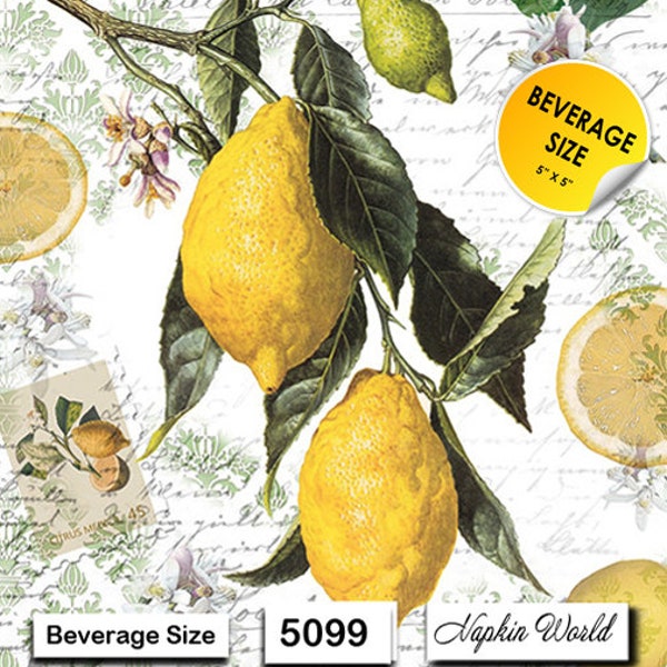 Lemon Paper Napkins - Etsy