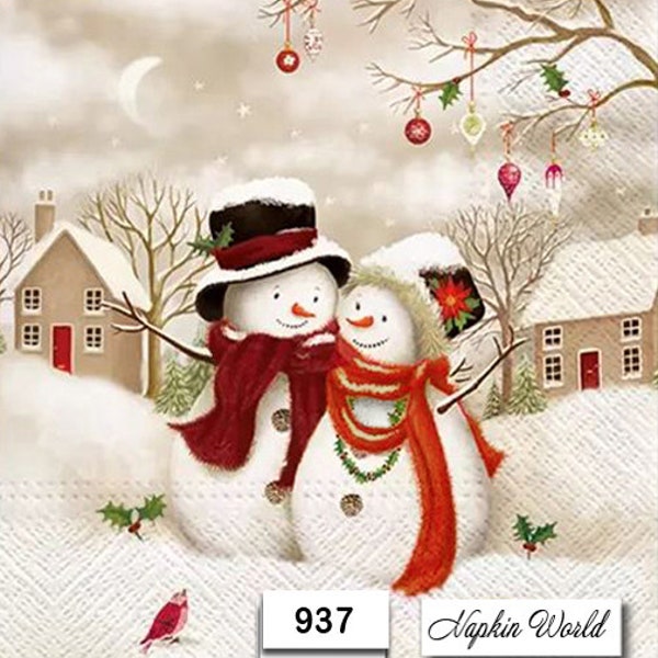Snowman Napkins - Etsy