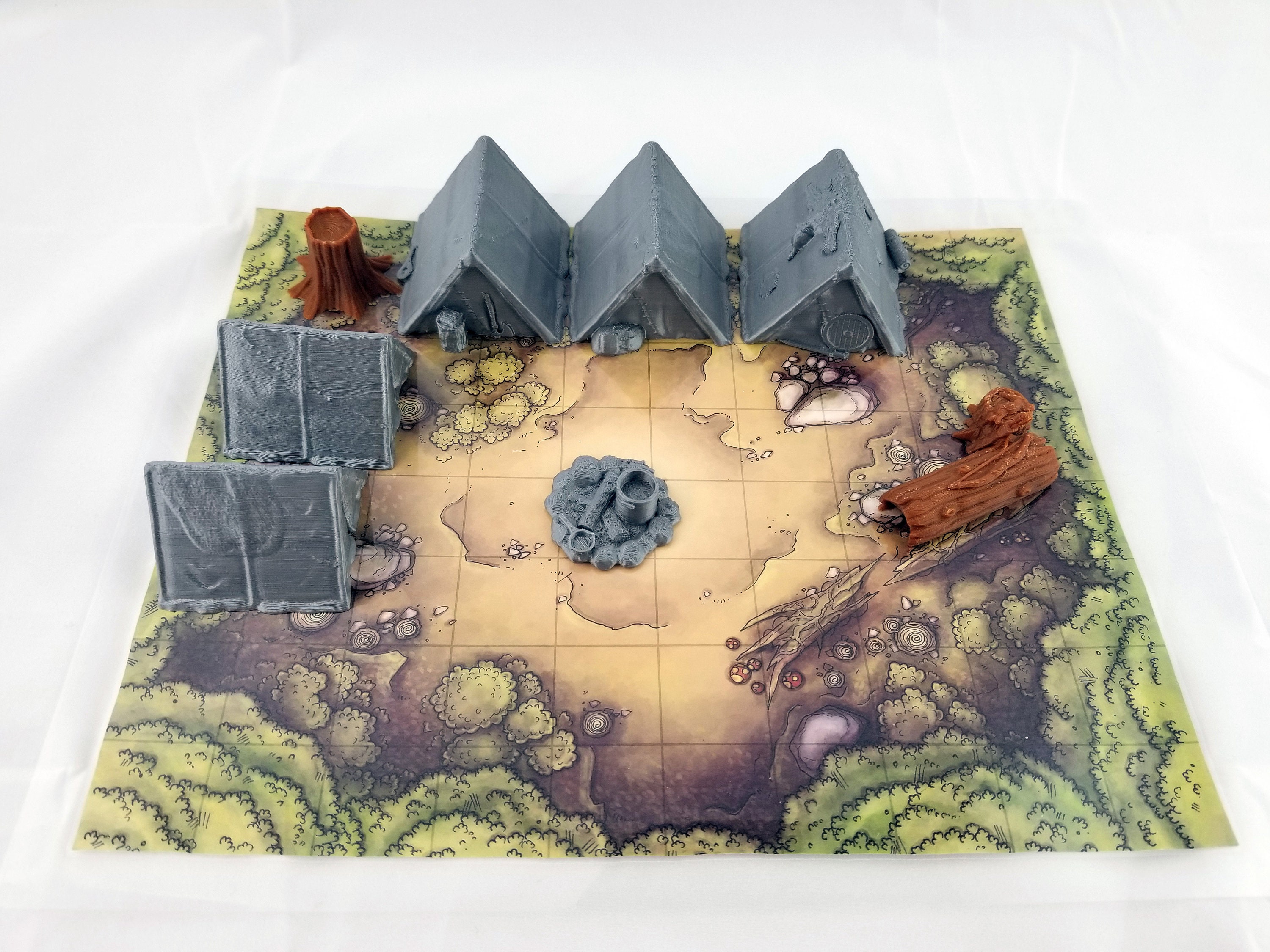 Camp Encounter Collection with Tents and a Battle Map for | Etsy
