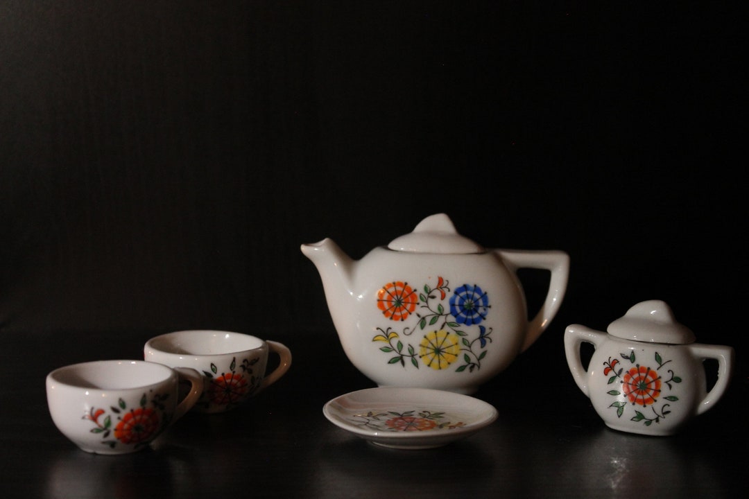 Miniature Floral Tea Set japan - Etsy
