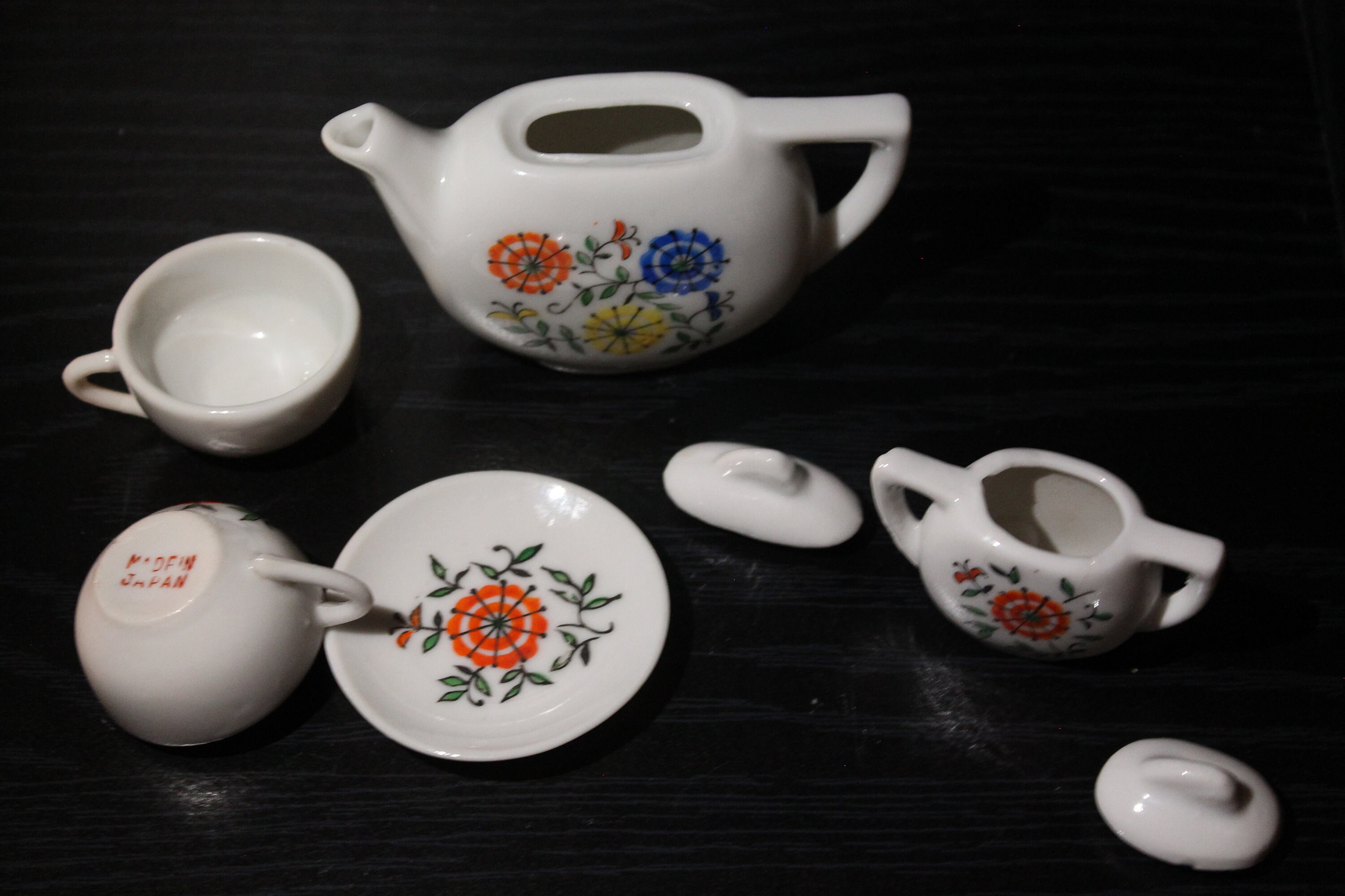 Miniature Floral Tea Set japan - Etsy