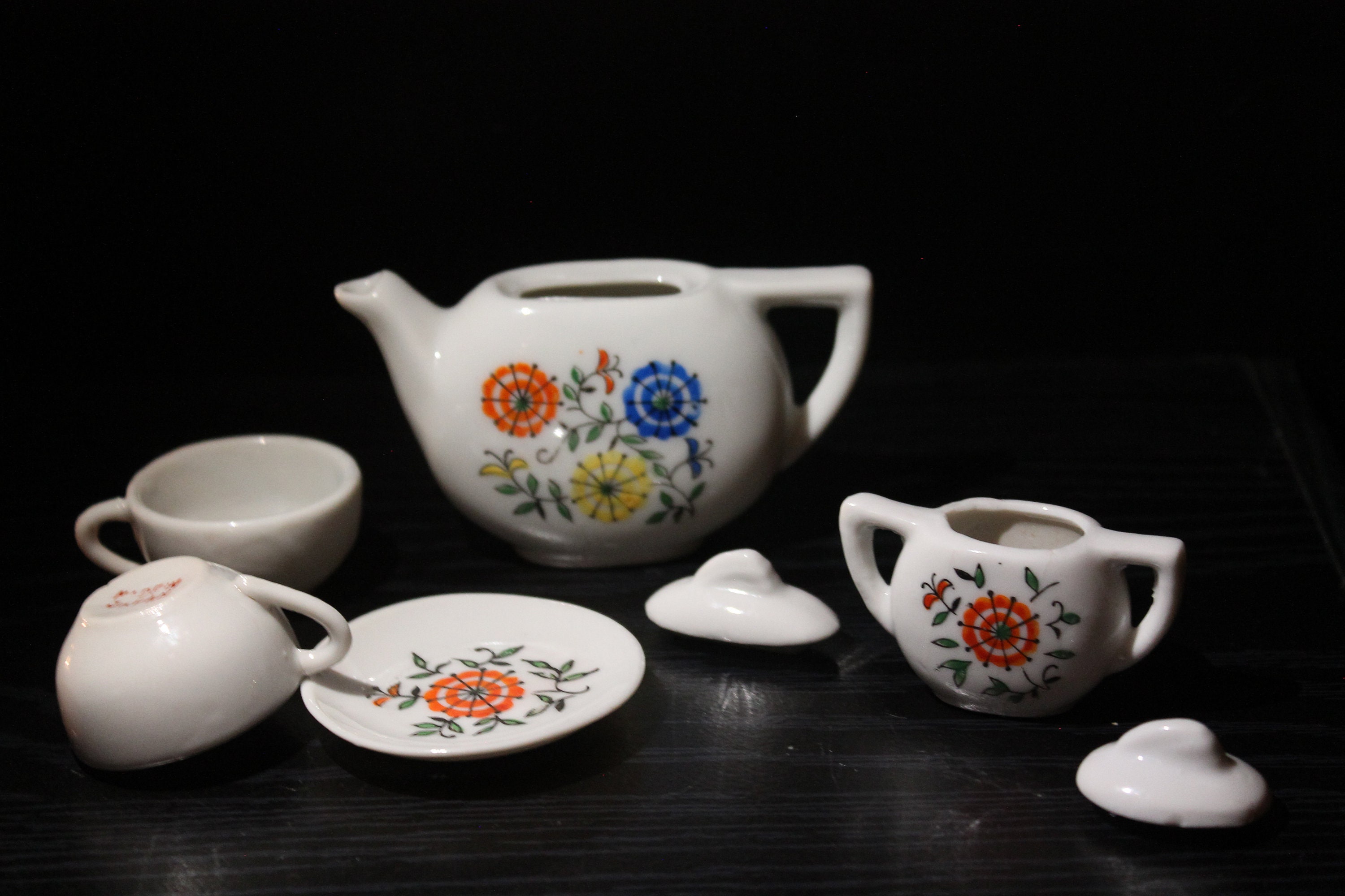Miniature Floral Tea Set japan - Etsy