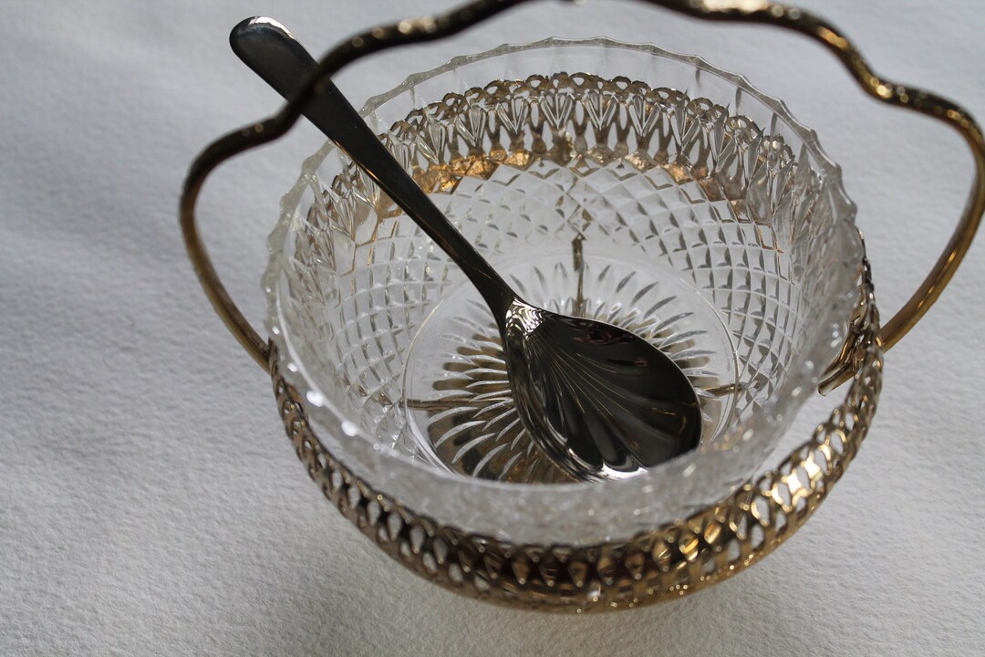 Sugar Bowl and Silver Scalloped Spoon mayell England - Etsy