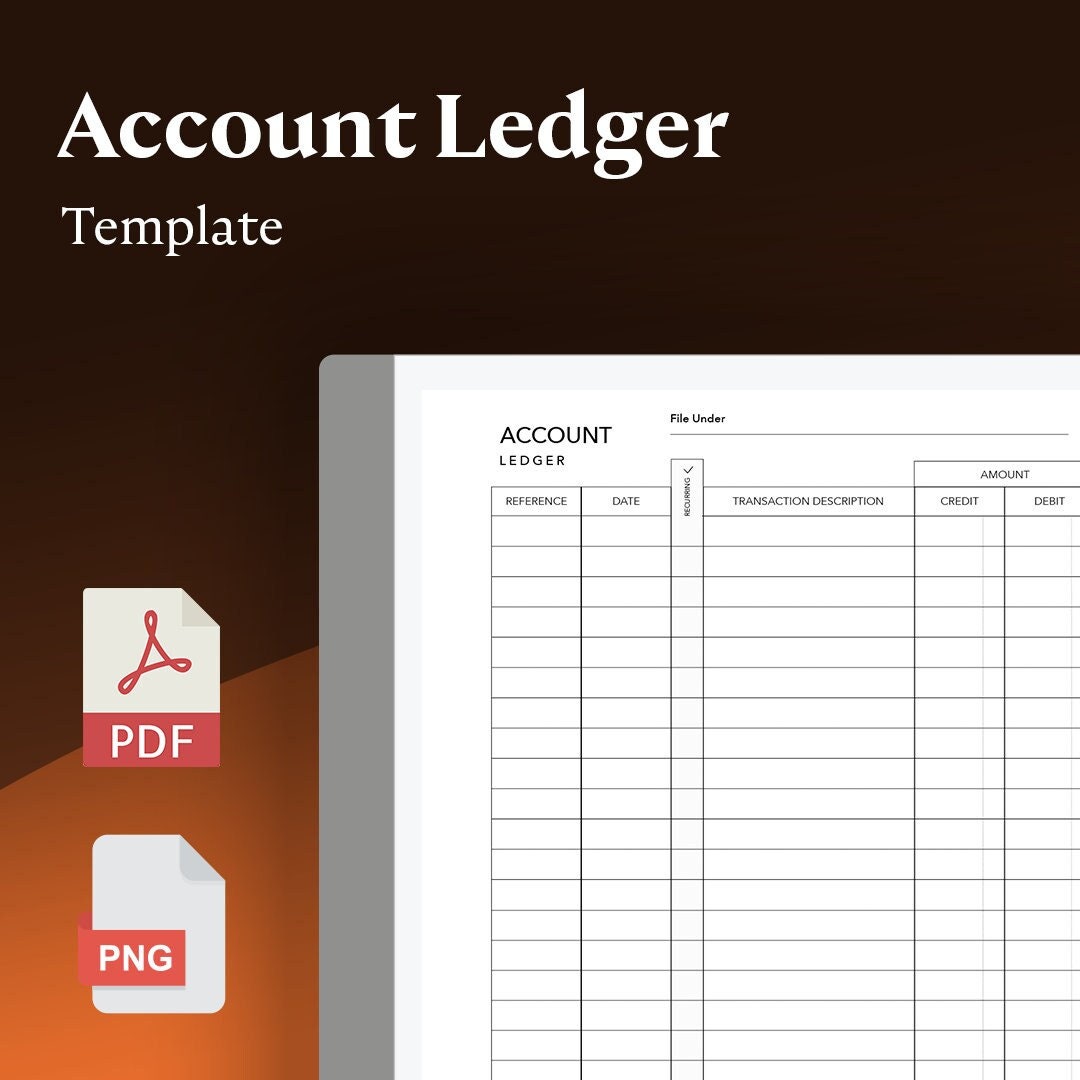 Account Ledger Template - Etsy