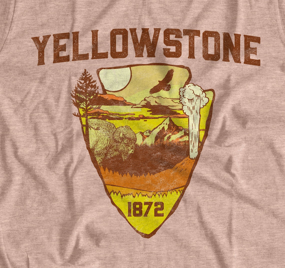 Yellowstone National Park Arrowhead Nature Design Short-sleeve Unisex T ...