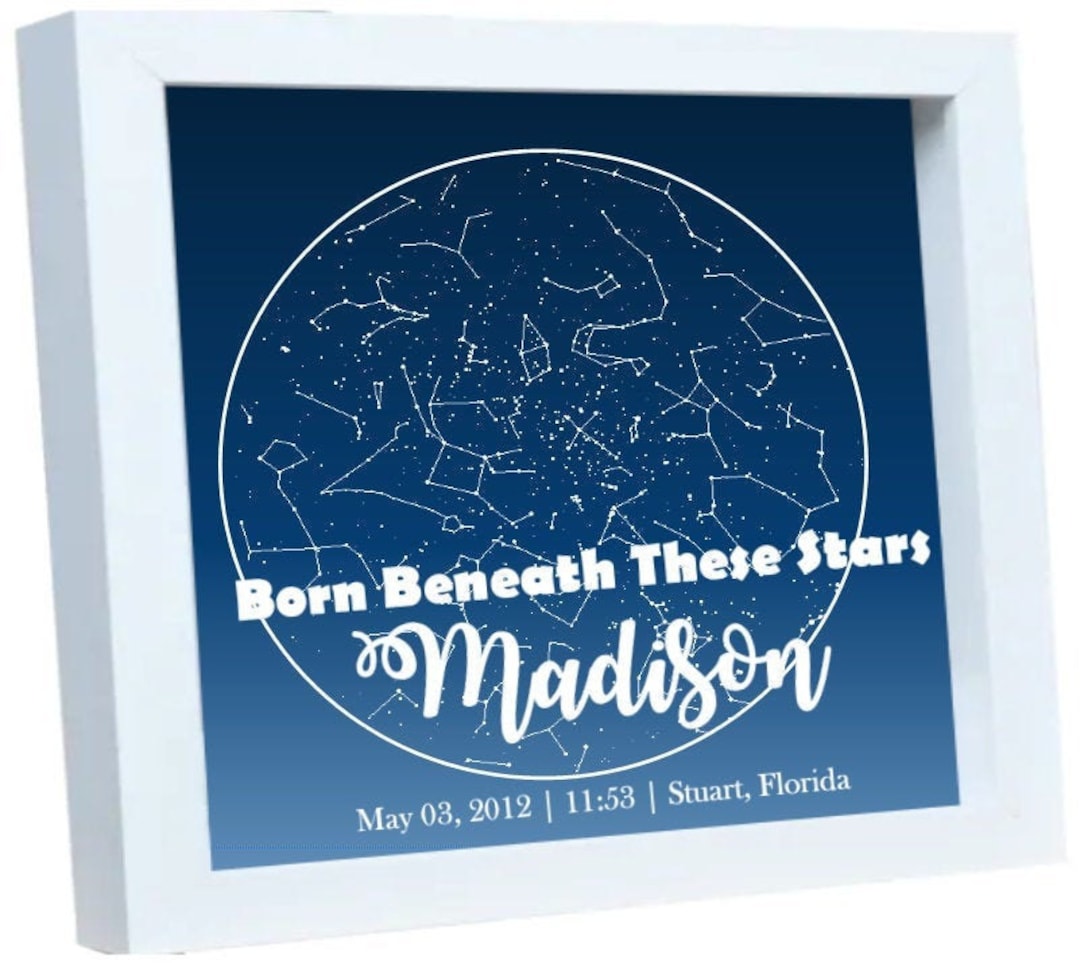 Personalized Star Map Shadow Box - Etsy
