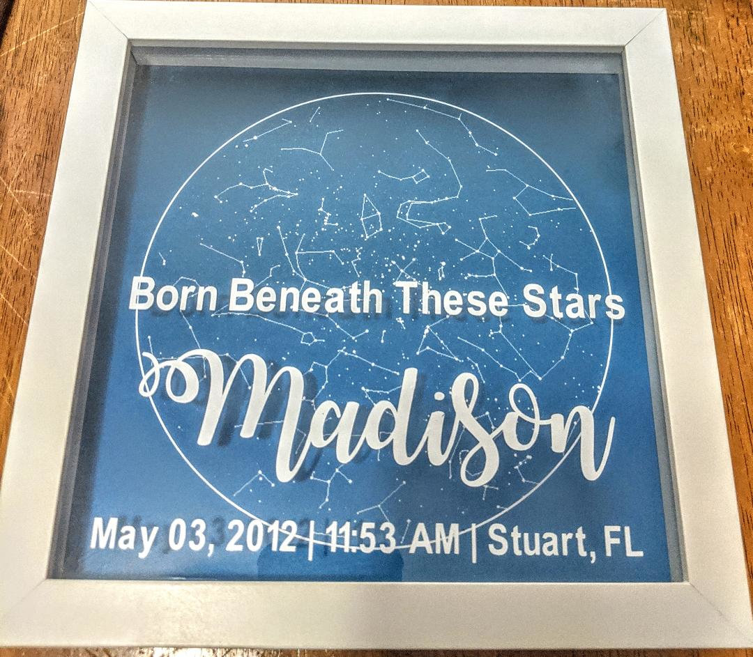 Personalized Star Map Shadow Box - Etsy