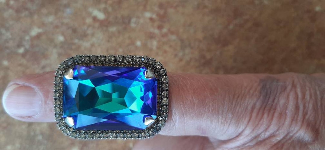 Breathtaking Crystal Cocktail Ring FREE SHIPPING - Etsy
