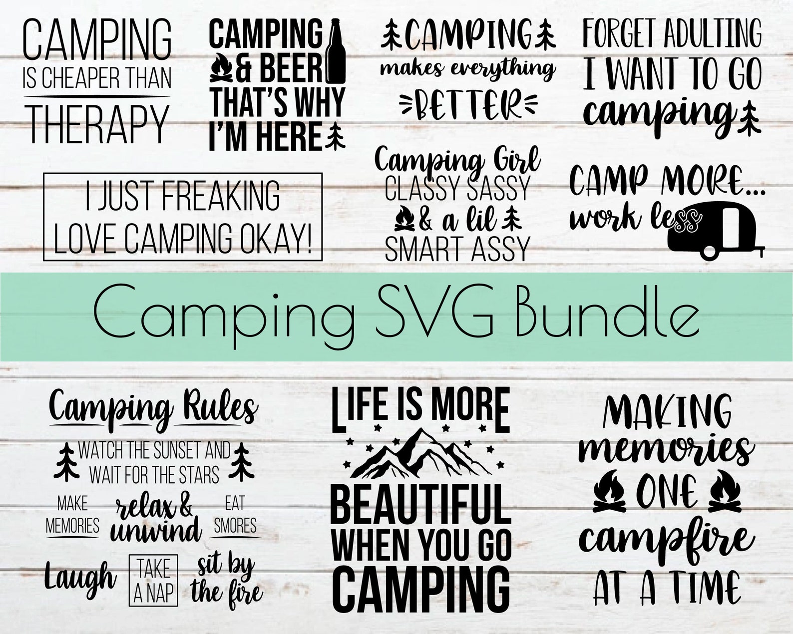 Camping SVG Bundle - SVG - Png - Dxf - Cricut - Silhouette - 10 SVG ...