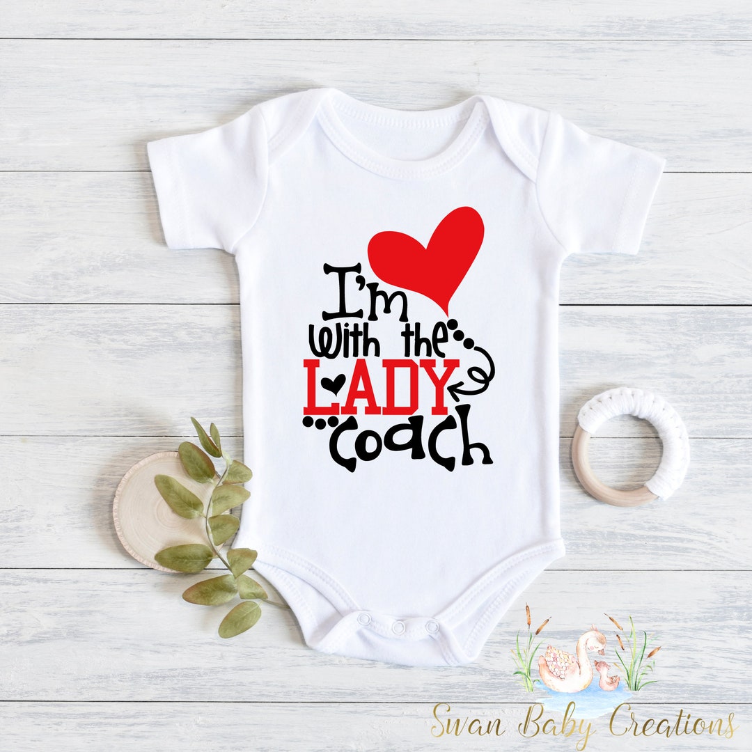 I'm With the Lady Coach Baby Onesie, Sports Baby Shower Gift - Etsy
