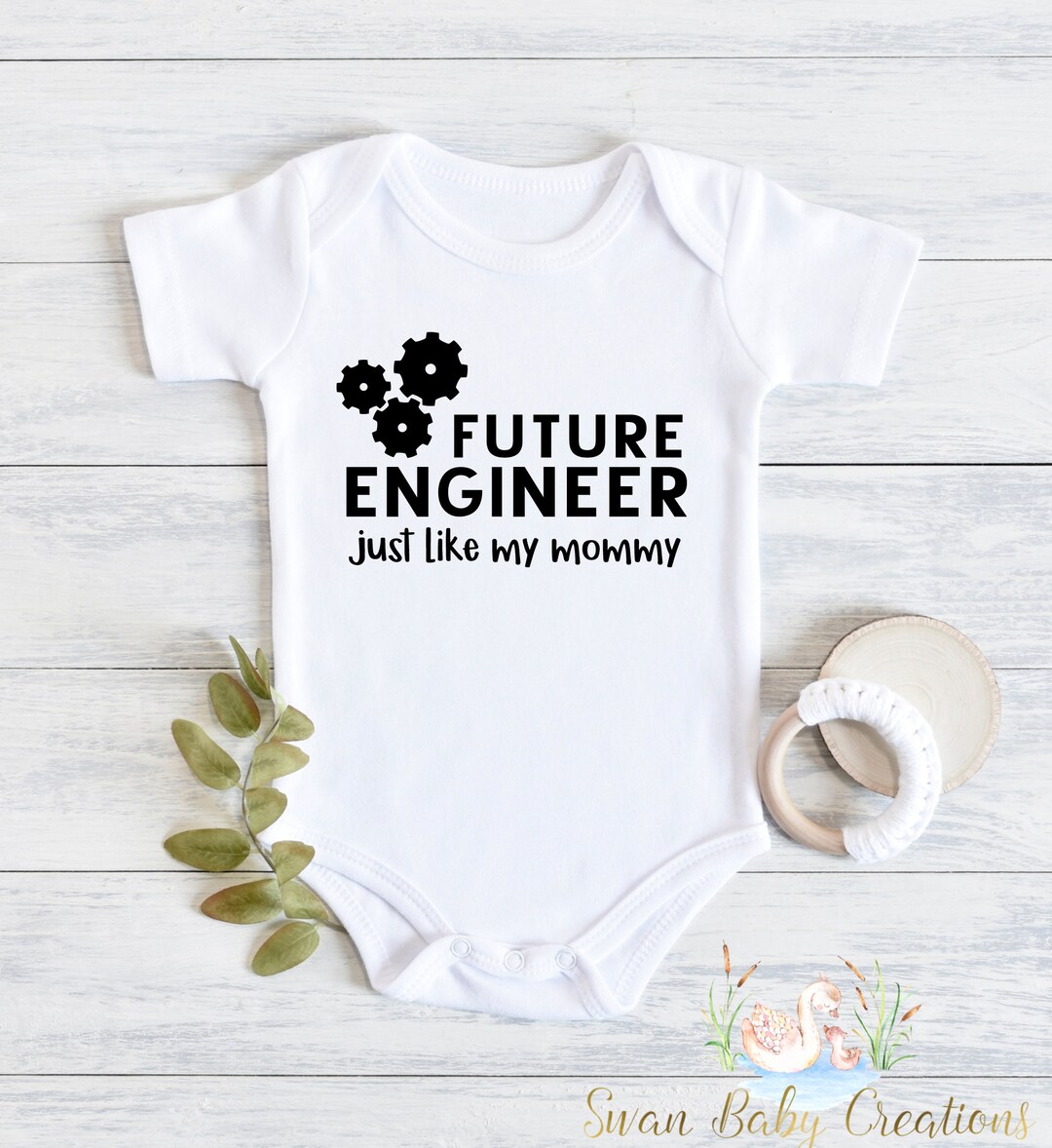 Future Engineer Baby , Cute Future Engineer Like Mommy Bodysuit, Baby ...