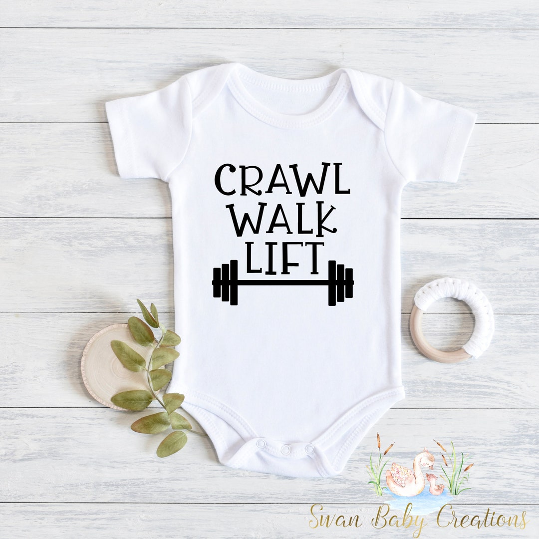 Crawl Walk Lift Baby Bodysuit: Fitness Gym Workout - Etsy