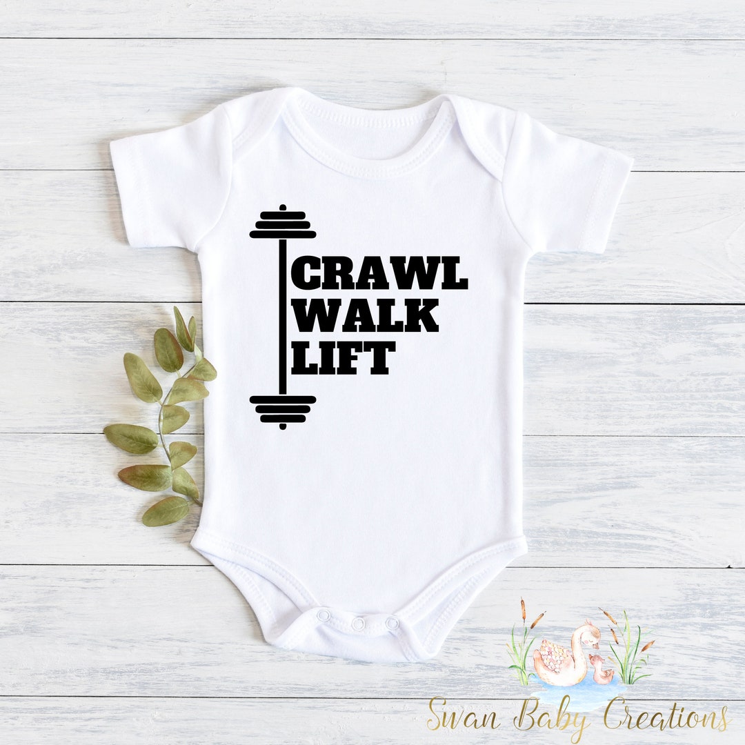 Crawl Walk Lift Baby Bodysuit: Future Crossfit Buddy, Fitness Mom Gift ...