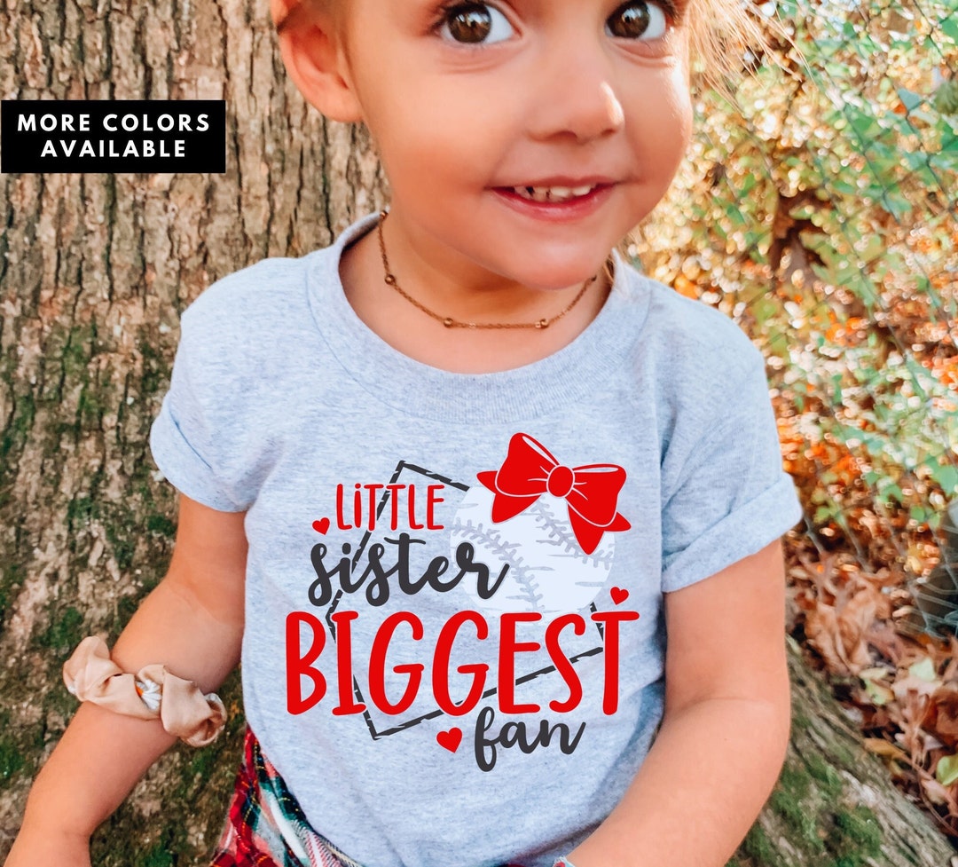 Custom Baseball Sister Shirt, Little Kid Sister Baseball, Big Brother ...