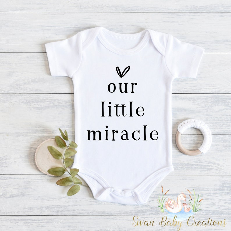 Our Little Miracle Baby Bodysuit: Pregnancy Announcement, IVF, Rainbow ...