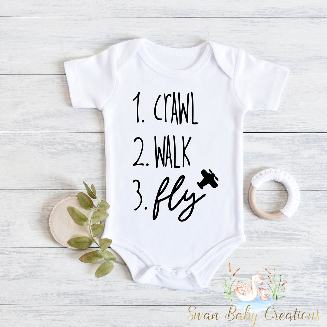 Crawl Walk Fly Custom Baby , Flight Buddy Baby, Cute Co Pilot Bodysuit ...