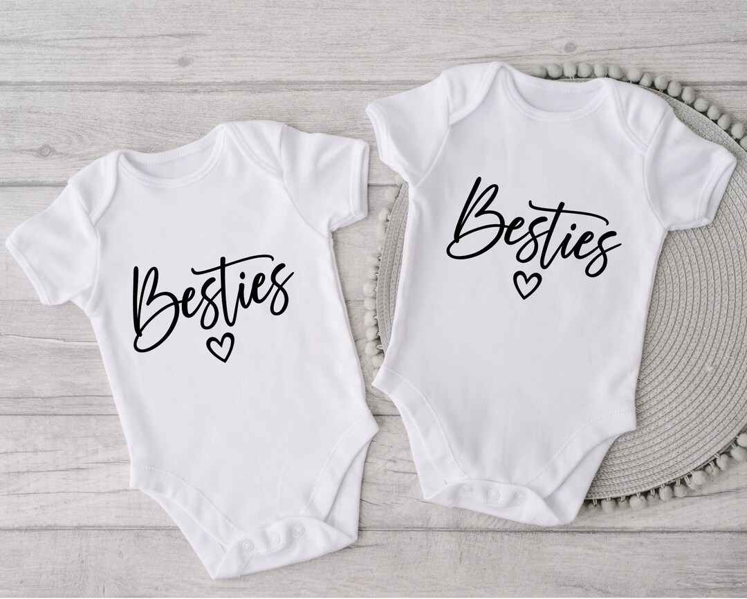 Baby Besties, Twin Bodysuits, Best Friends Bodysuits, Gift for Twins, Best Friends Forever, Twin ...