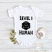 Level One Human Baby Bodysuit, Funny Gamer Baby Gift, Level 1 Human ...