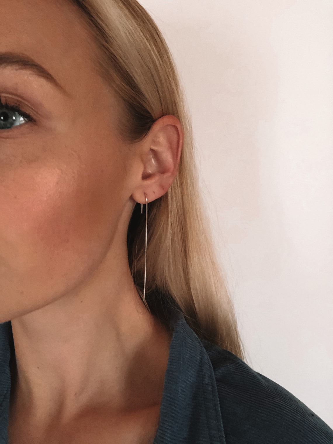 Ear Pin Cuff Smooth Earrings or Ear Spear / 18 Gauge / 14k | Etsy