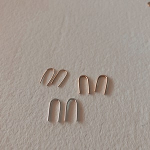 HARLEY Small Arc Threader Dainty Earrings / 18 or 22 Gauge / 14k Yellow ...