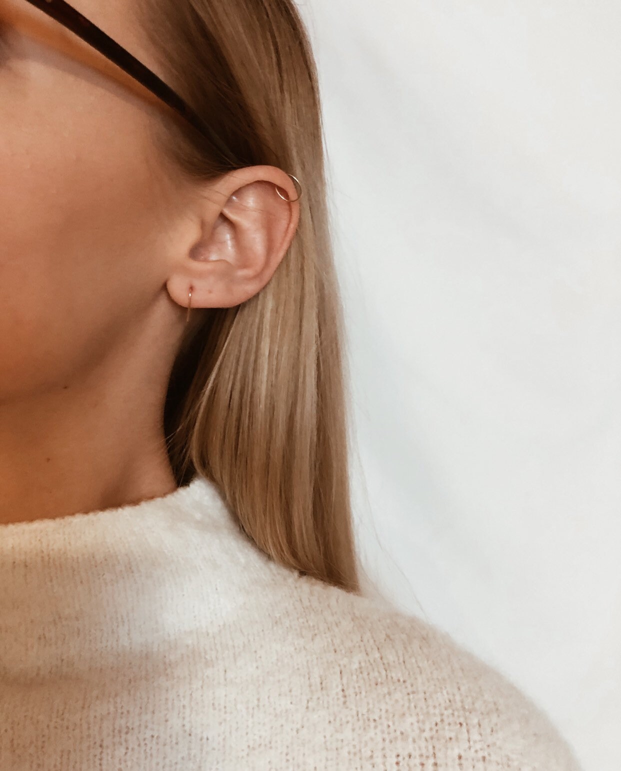 HARLEY Small Arc Threader Dainty Earrings / 18 or 22 Gauge / - Etsy