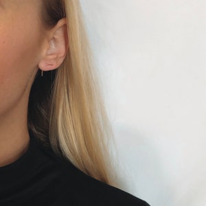 ERIN Double Short Threader Earrings With Bar / 22 Gauge / 14k - Etsy