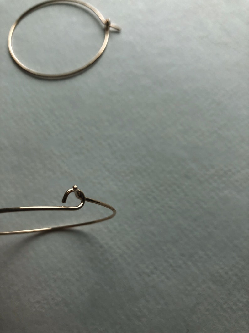 Basic Hoop Earrings With Clasp Back / 18 Gauge / 14k Yellow | Etsy