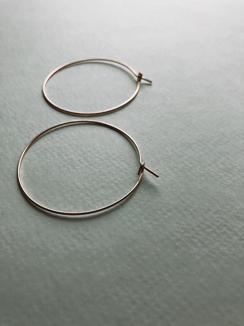 Basic Hoop Earrings With Clasp Back / 18 Gauge / 14k Yellow | Etsy