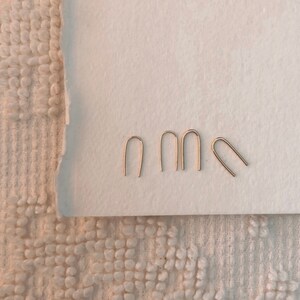 HARLEY Small Arc Threader Dainty Earrings / 18 or 22 Gauge / 14k Yellow ...