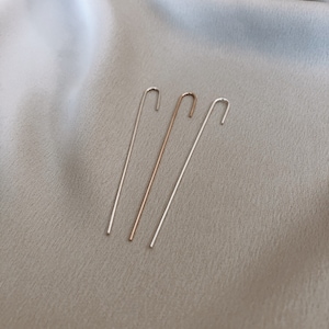 Ear Pin Cuff Smooth Earrings or Ear Spear / 18 Gauge / 14k Yellow or ...