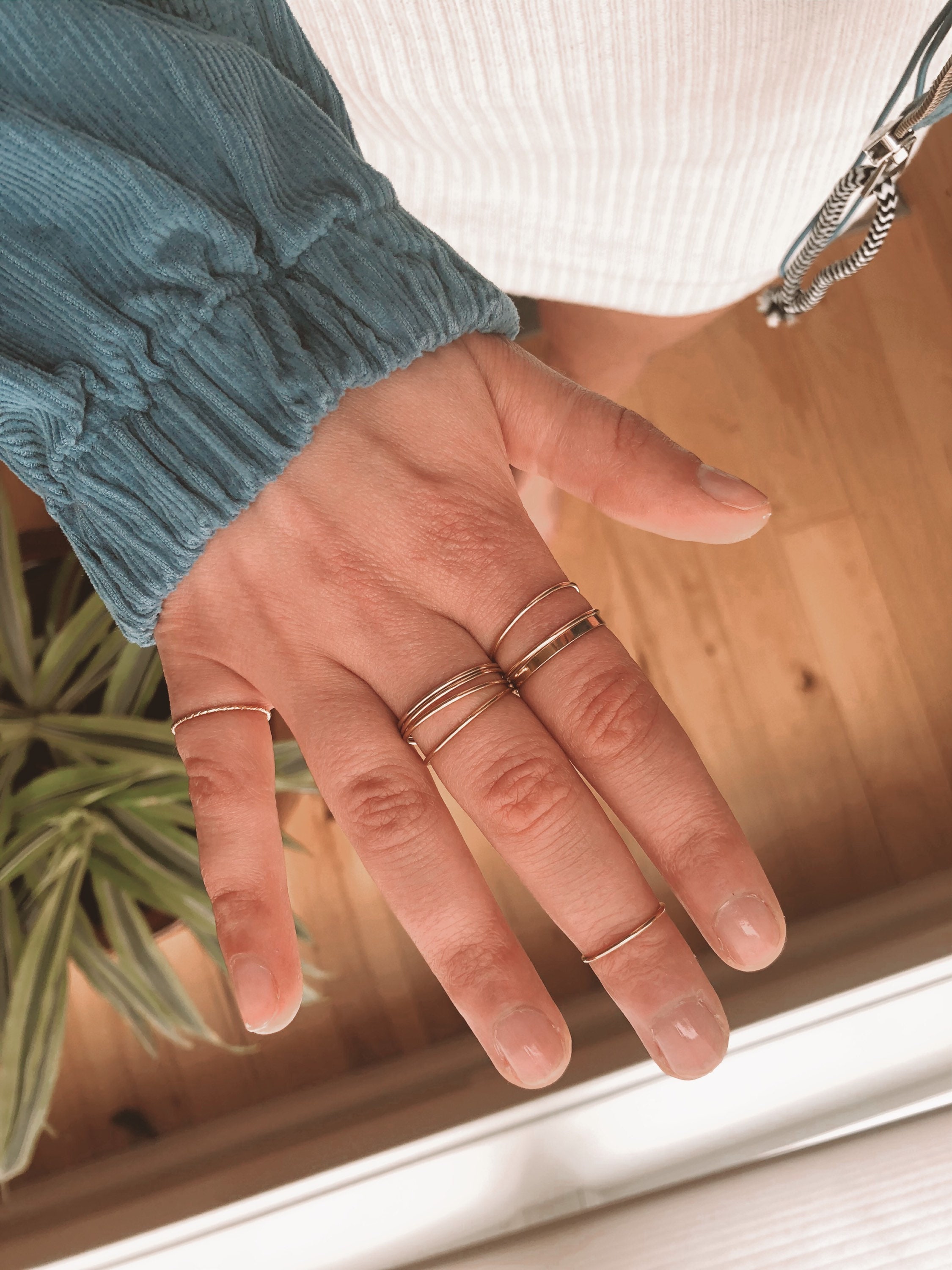 Smooth 1mm Thin Stackable Finger Ring / 14k Gold Fill / - Etsy
