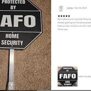 Black FAFO Home Security Sign - Etsy
