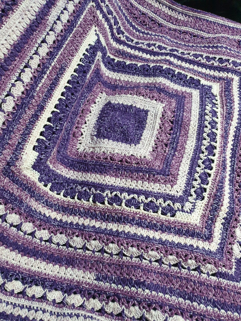 Hand Made, Heirloom Crochet Afghan, Throw or Blanket in Gorgeous Purple ...