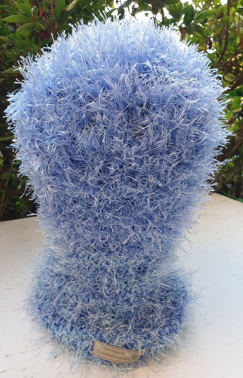 Distressed, Unisex, Crochet Ski Mask or Balaclava in Sky Blue 100% Wool ...