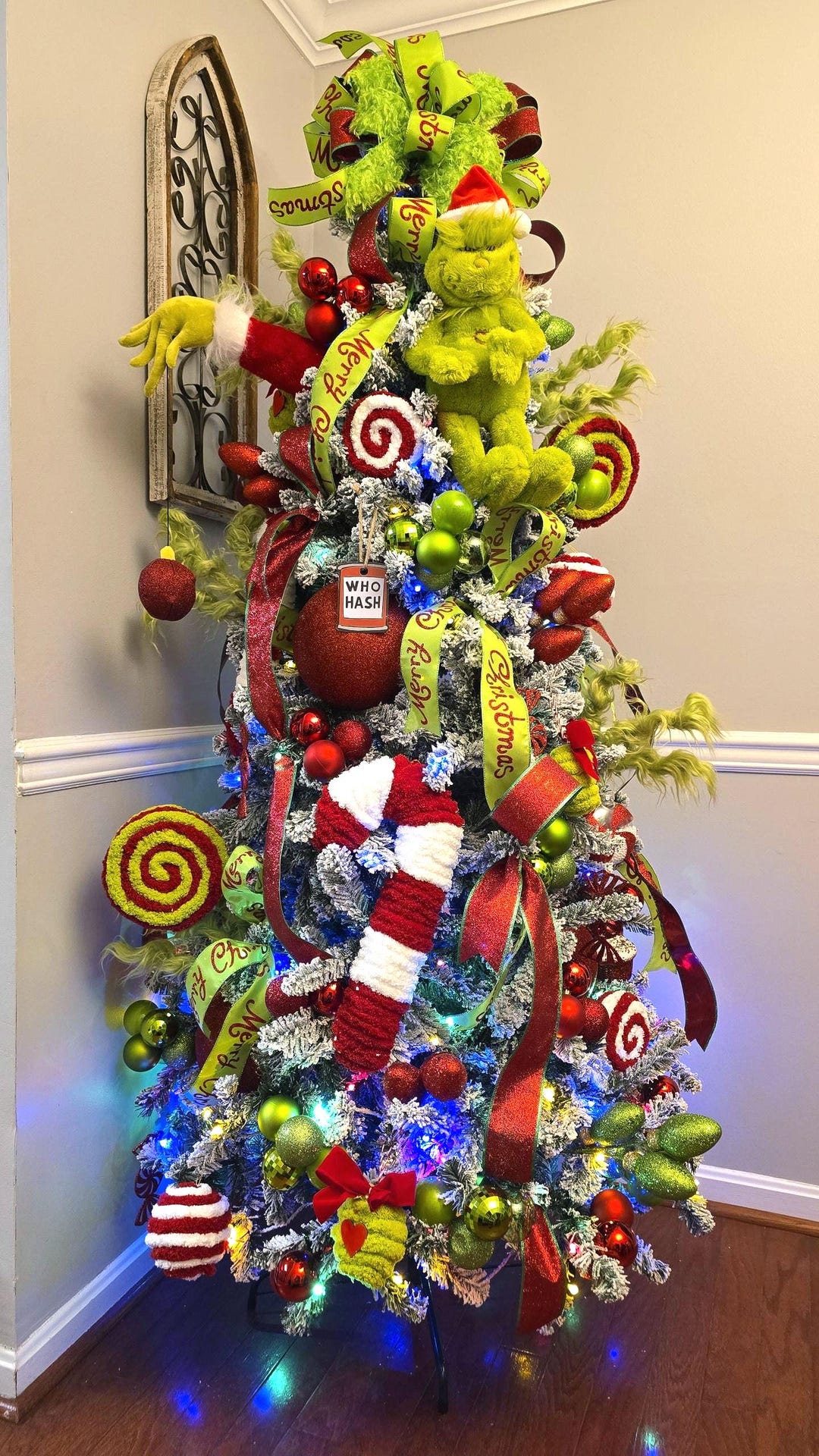 Large Grinch Tree Accessories, Lollipop Pick, Green Monster Inspired ...