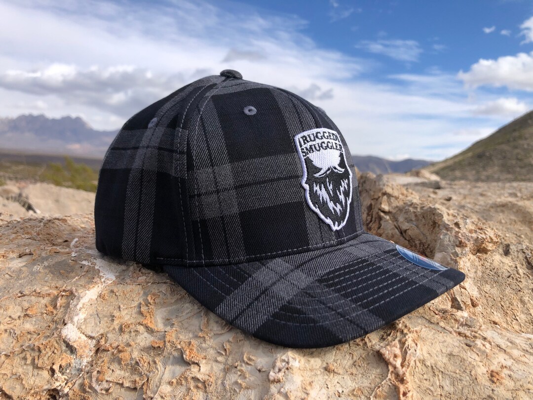 Grey Plaid Fitted Hat Rugged Smuggler - Etsy