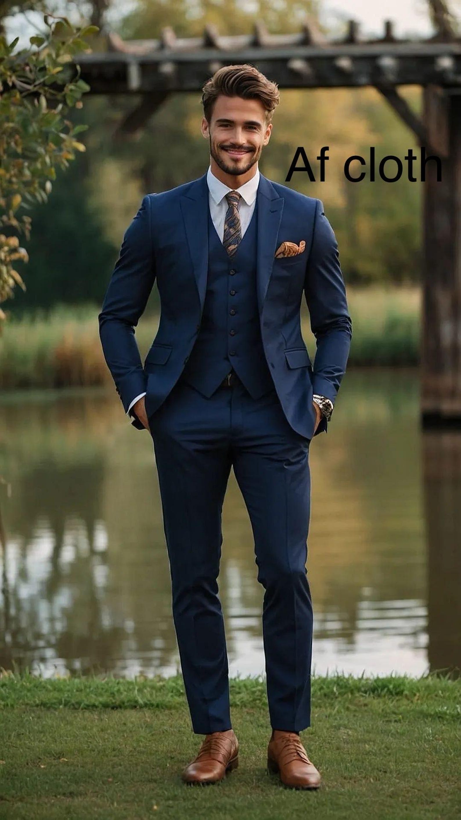 Bespoke Blue 3pc Suit Reception Suit Business Suit Luxury Suit Dinner ...