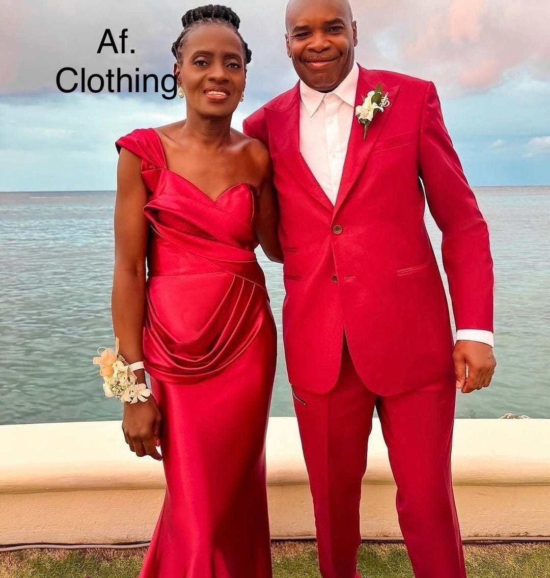 Men's Red 2-piece Suit: Terry Rayon Groom Wedding Suit - Etsy