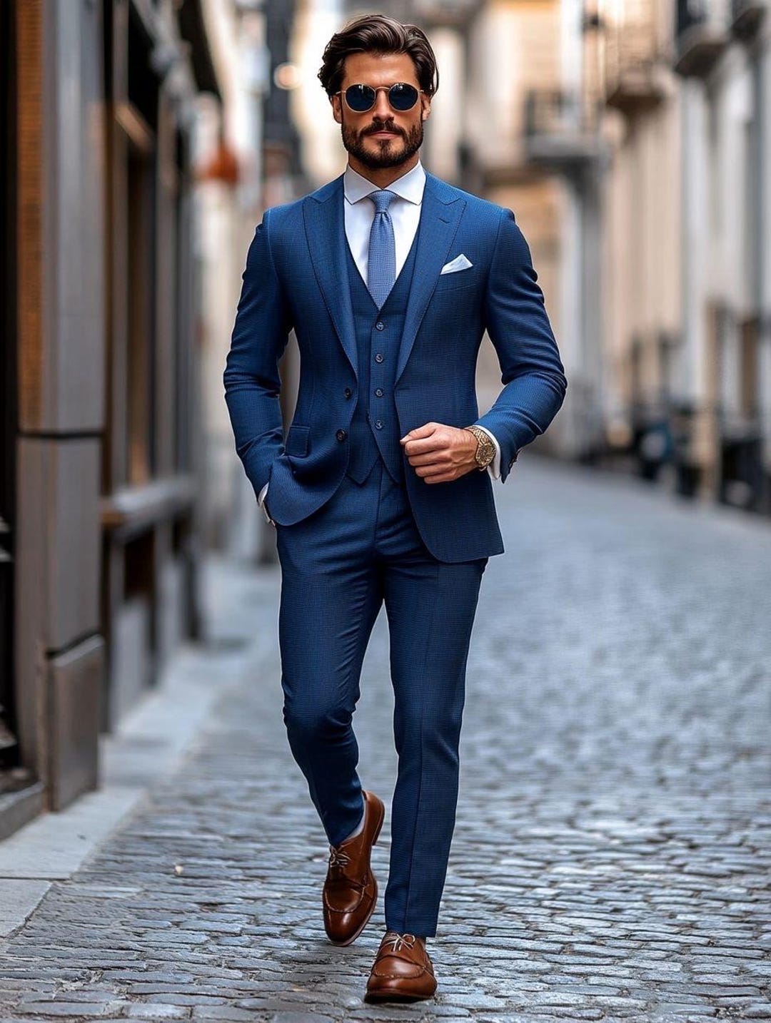 Teal Blue 3-piece Suit: Terry Rayon Wedding, Engagement, Groom - Etsy