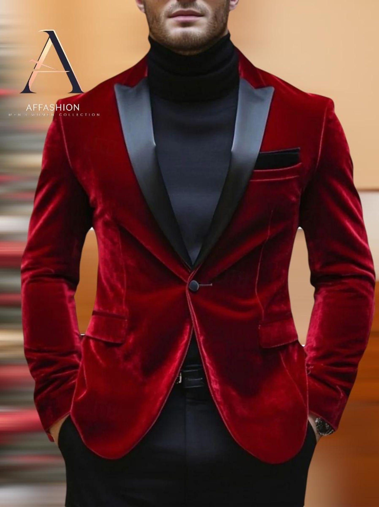 Mens Red Velvet Blazer | Tailored Fit Sport Coat - Etsy