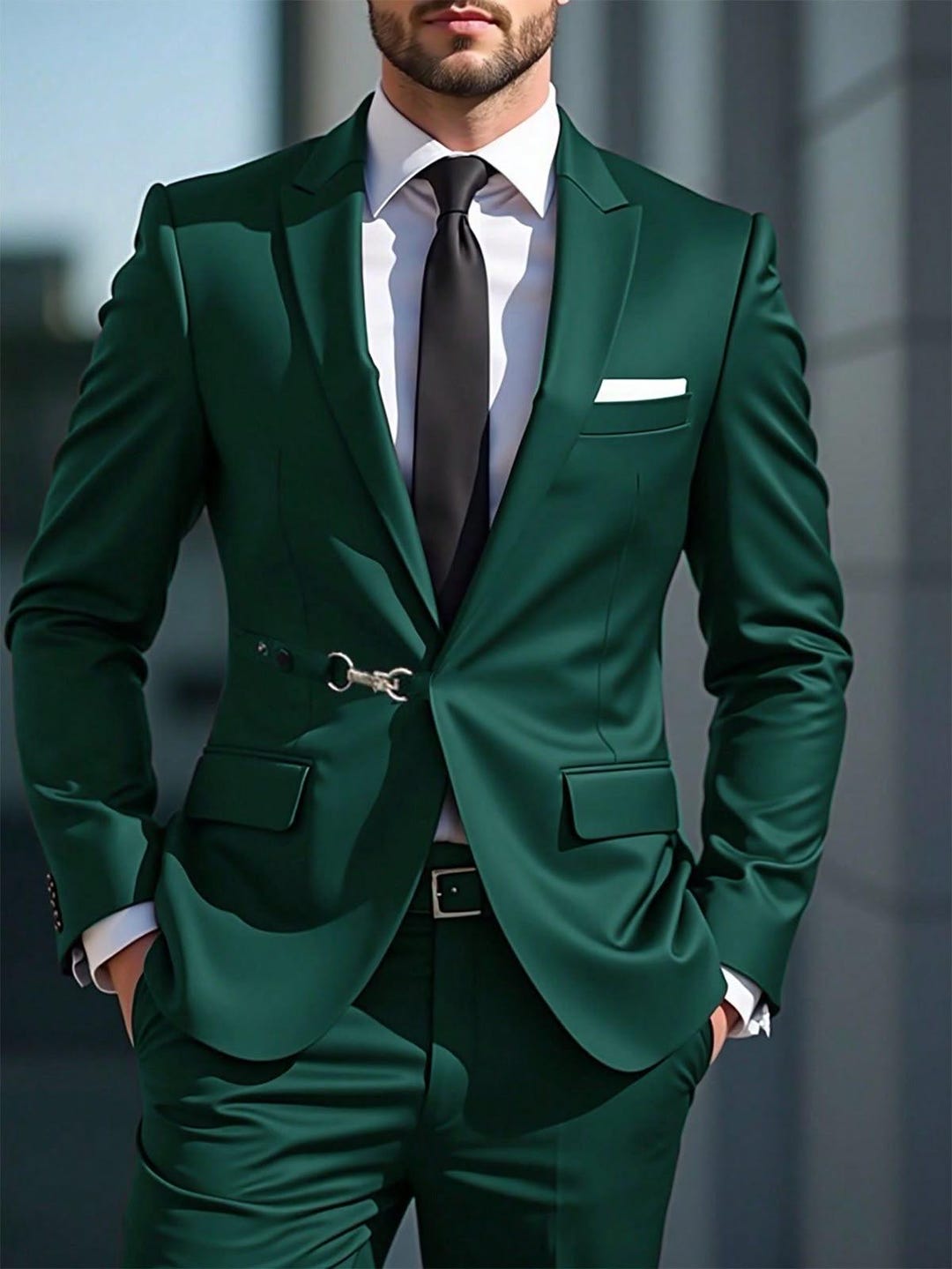 Custom Green Suit: Men's 2-piece Wedding Suit, Personalized Party Wear ...