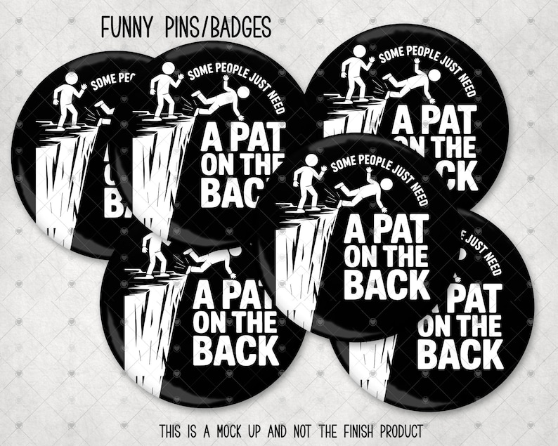 Sarcastic Pat on the Back Badge - Fun Handmade Pin for Humor, Gifts for ...