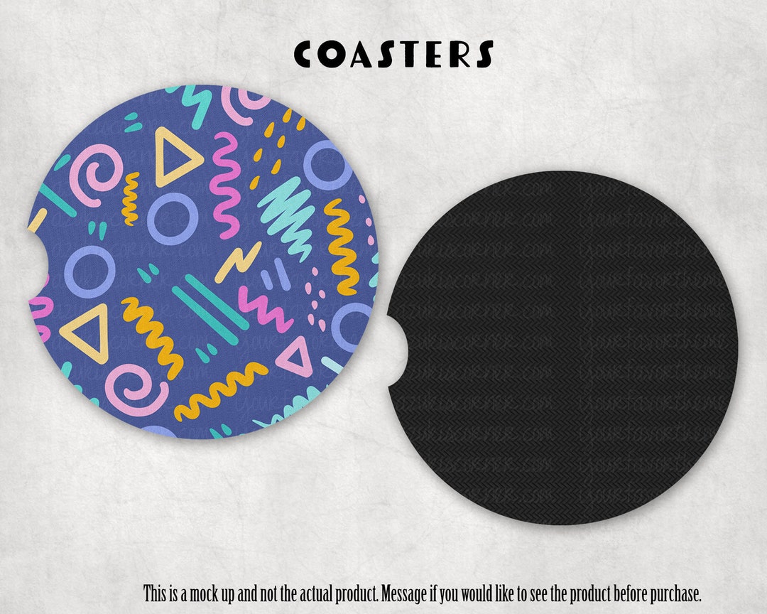 Retro 90s Kickback Coaster, Throwback Fabric Car Coasters, Car ...
