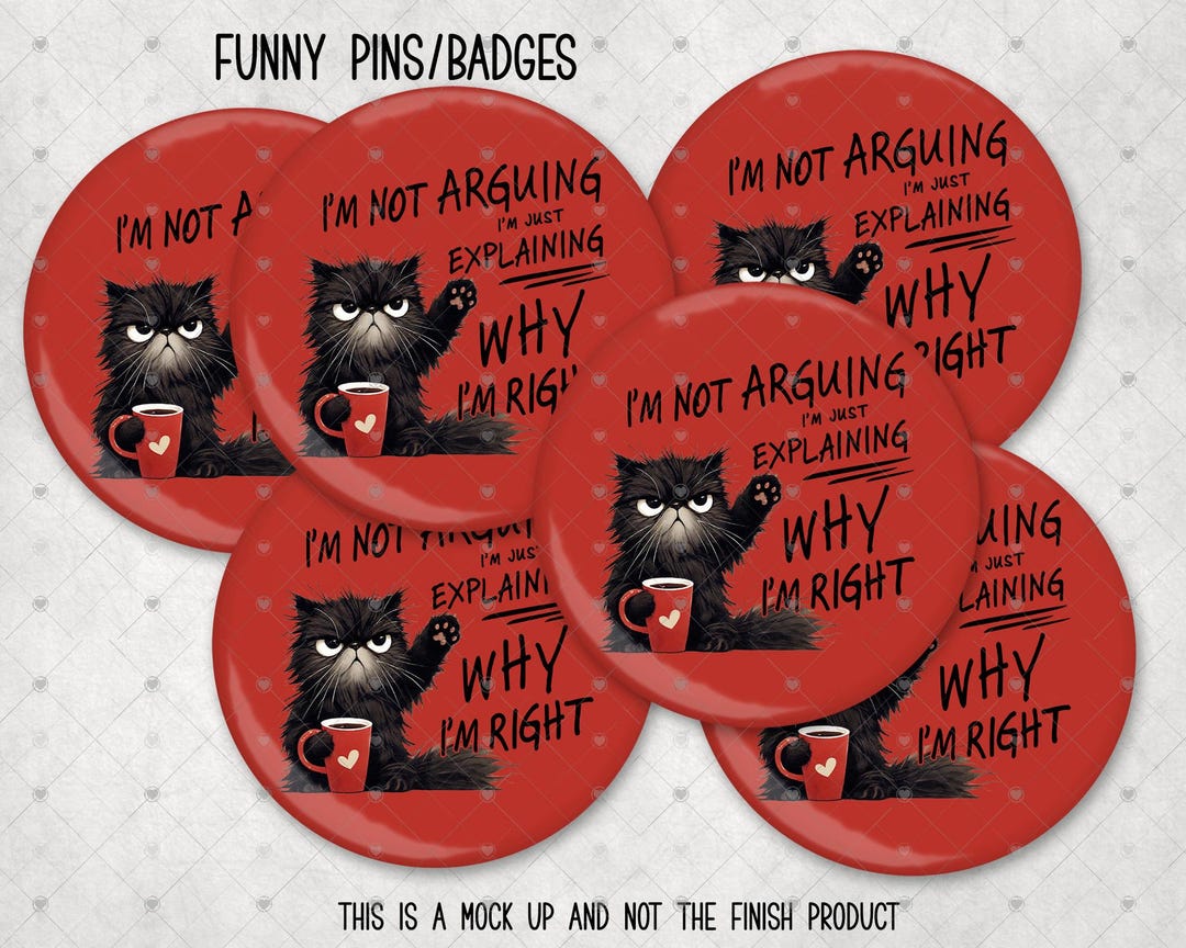 Funny Cat Button Badge - Humorous Cat Meme Pin for Cat Lovers, Gift - Etsy