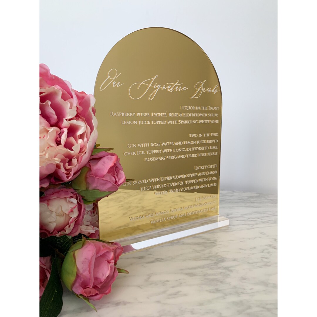 Personalised A4 Gold Acrylic Sign Wedding Engagement - Etsy