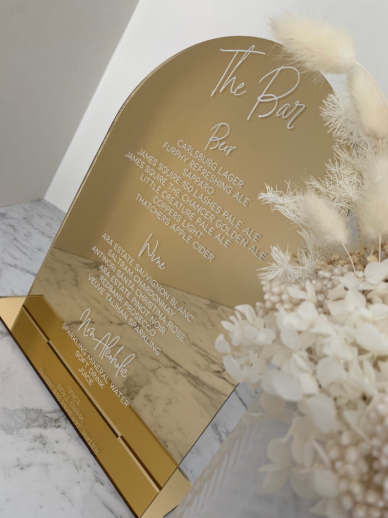 Personalised A4 Gold Acrylic Sign Wedding Engagement - Etsy