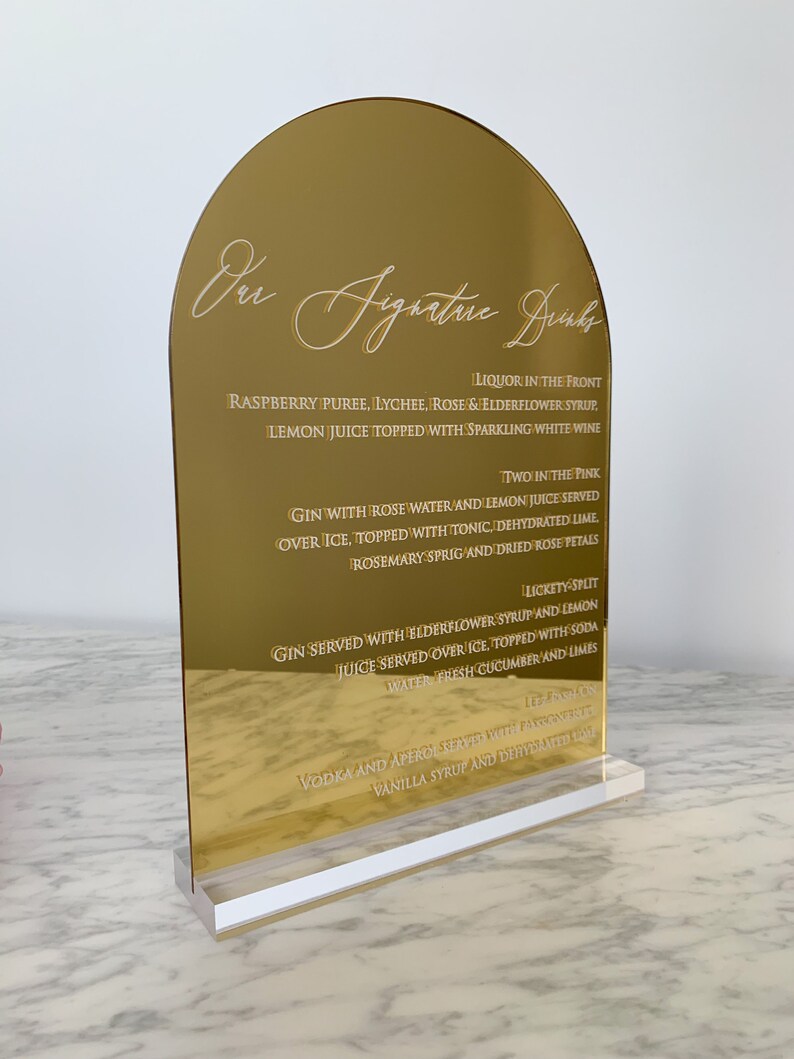 Personalised A4 Gold Acrylic Sign Wedding Engagement - Etsy